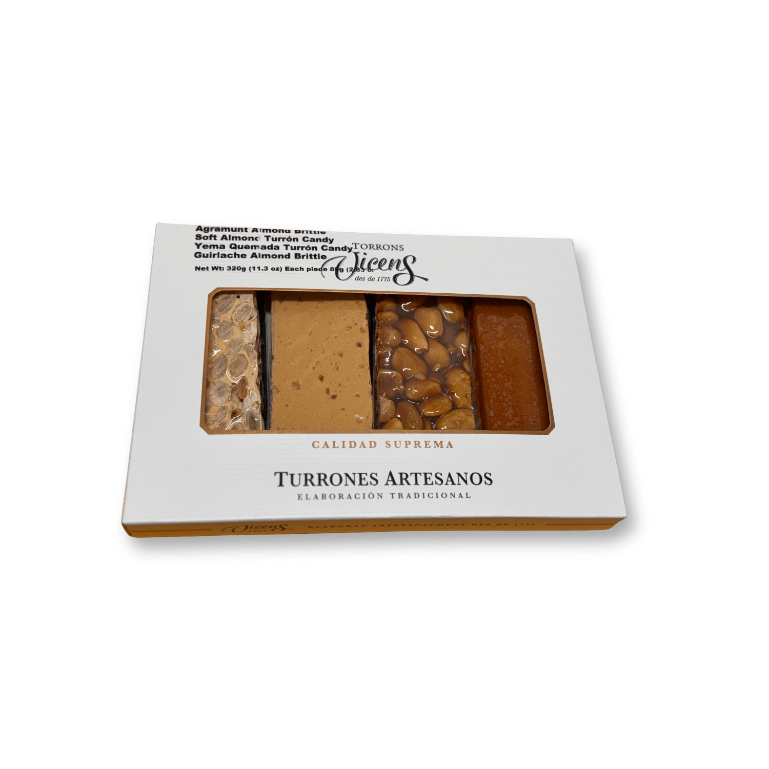 Vicens Turron Sampler Pack (Turron Porciones), 320gr Paper Box Set ...