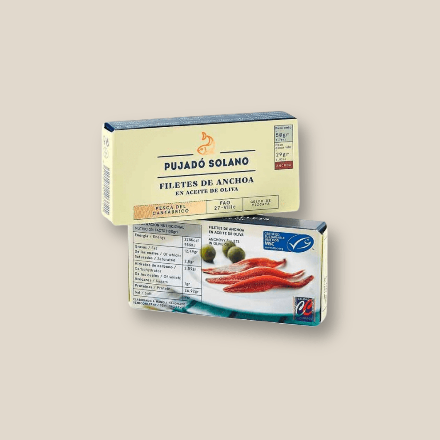 Pujado Solano Cantabrian Anchovies, 50gr Tin – The Spanish Table